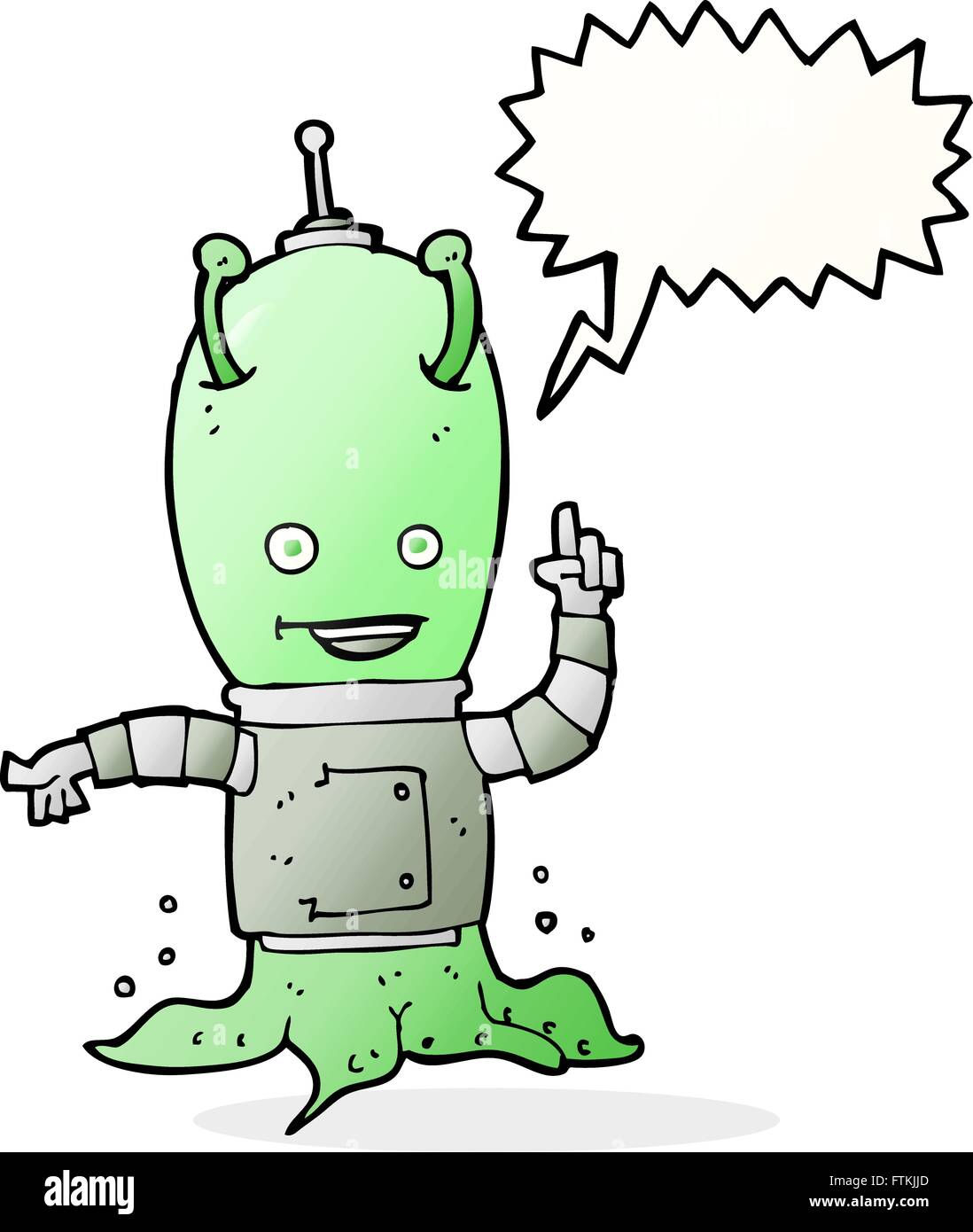 cartoon alien spaceman with speech bubble Stock Vector Image & Art - Alamy