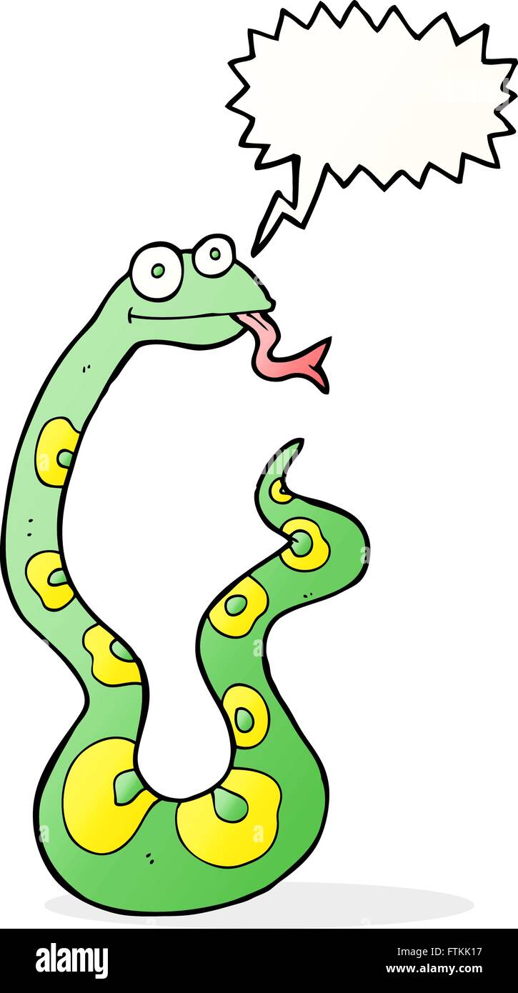 cartoon snake with speech bubble Stock Vector Image & Art - Alamy