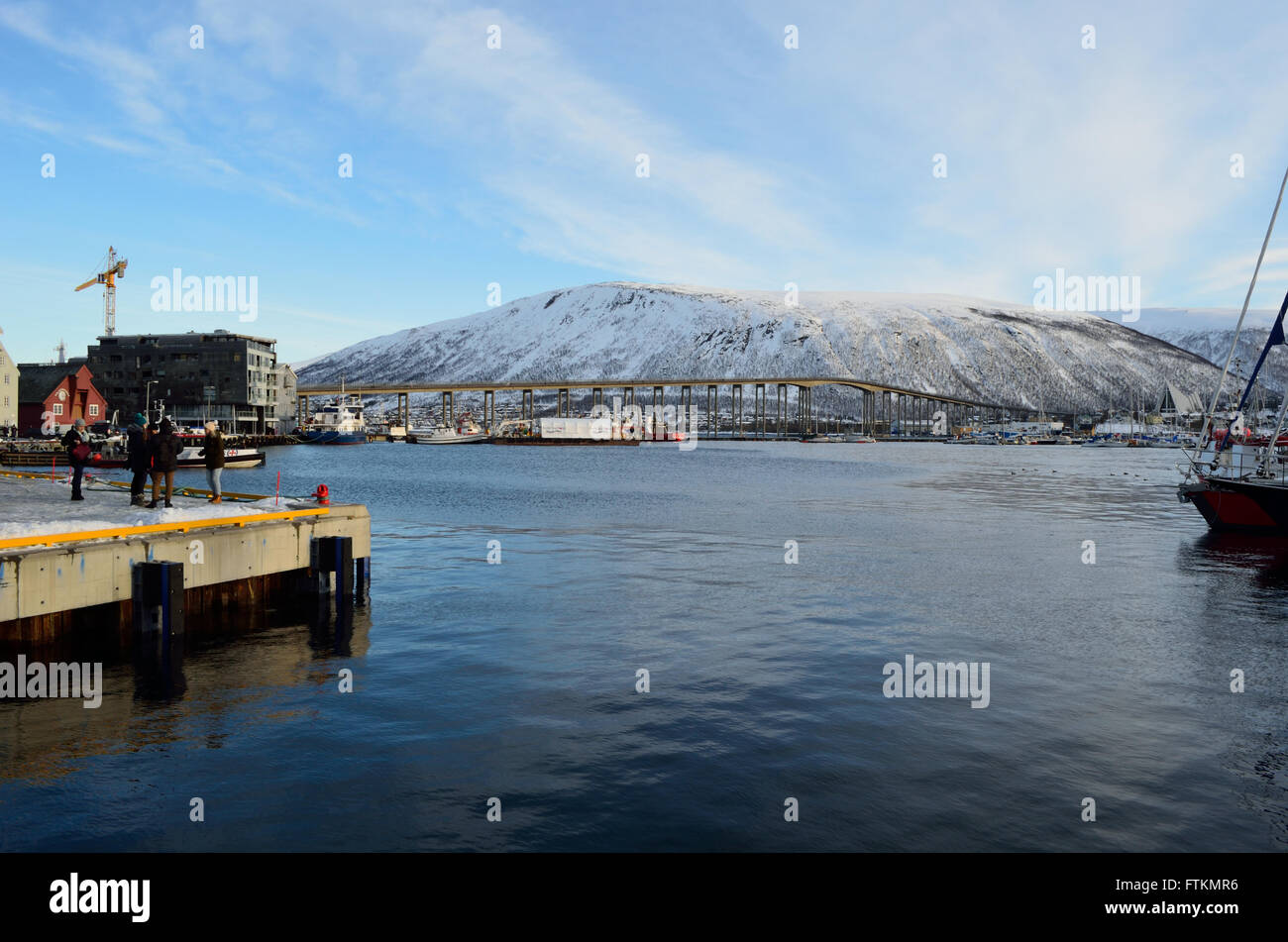 beautiful tromsdalen seen from tromsoe city island 20th february 2016 ...