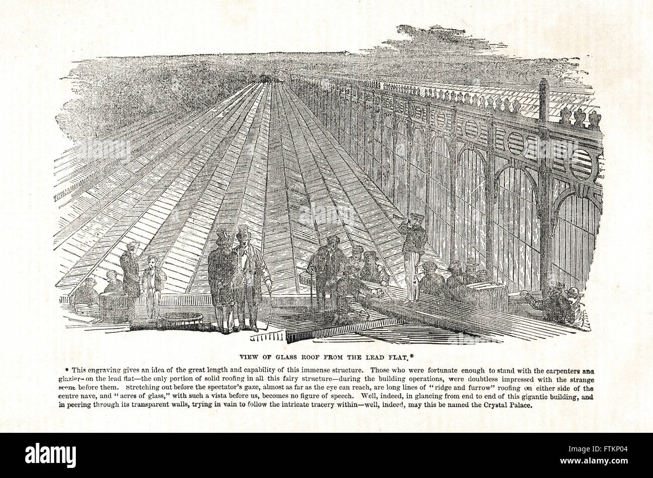 Glass roof of The Crystal Palace from above. View from the Lead Flat ...