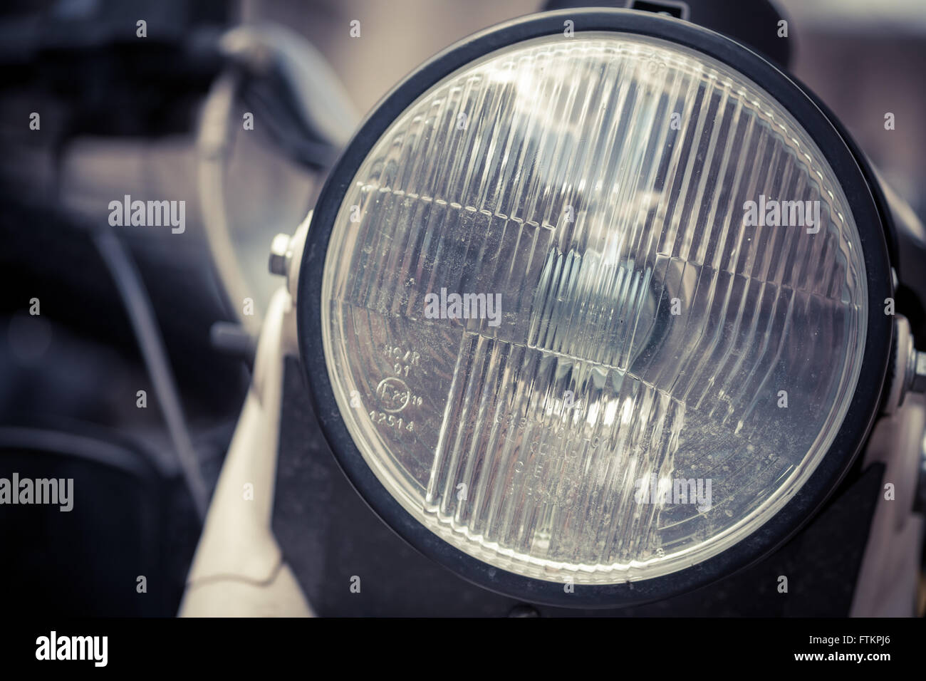 Color image of a classic motorcycle headlight Stock Photo - Alamy