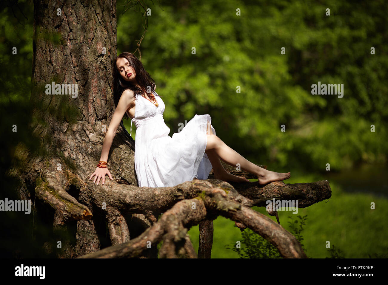 Beautiful women on old big hi-res stock photography and images - Alamy