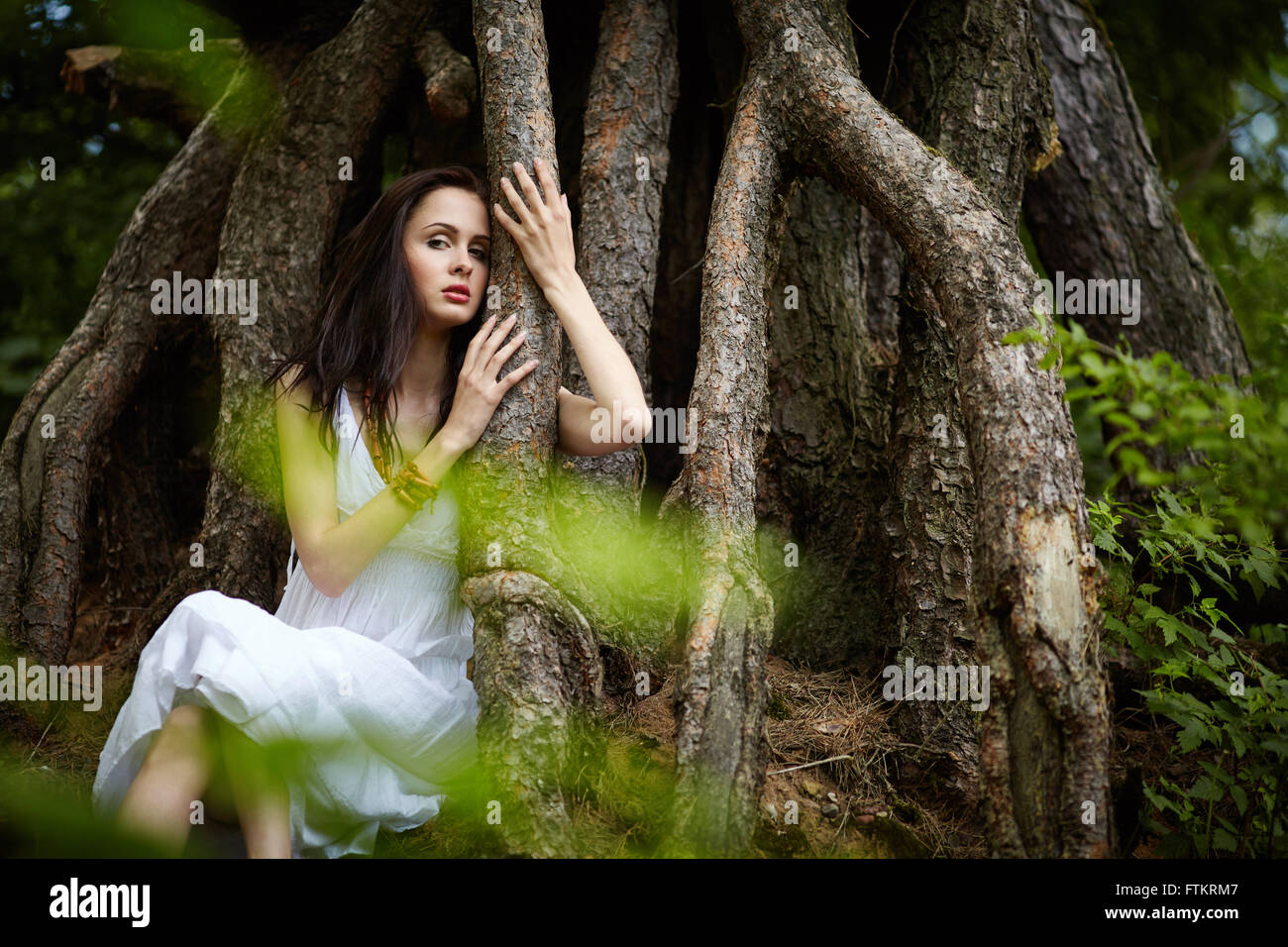 Beautiful women on old big hi-res stock photography and images - Alamy