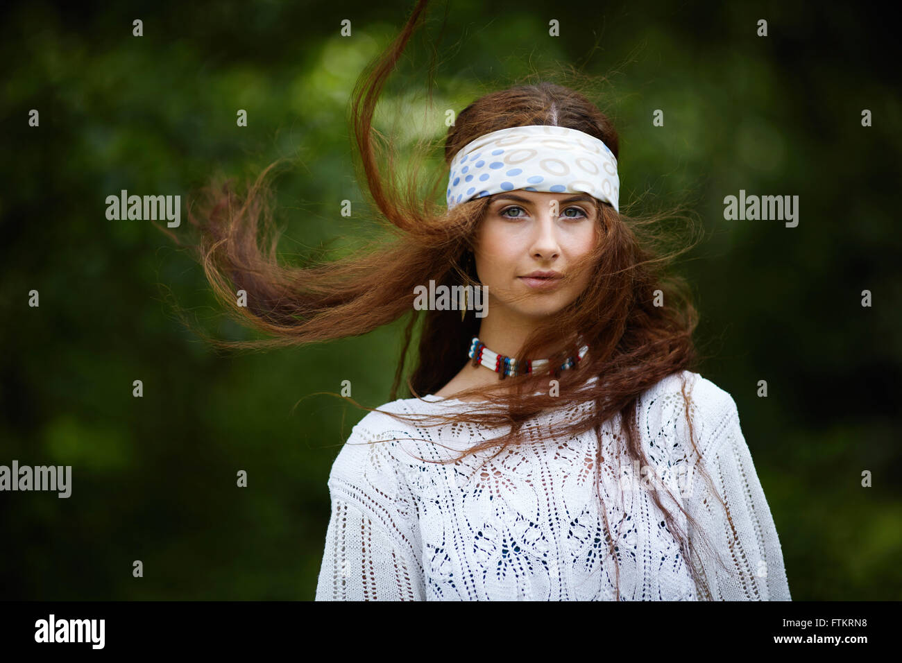 Boho fashion style portrait Stock Photo - Alamy
