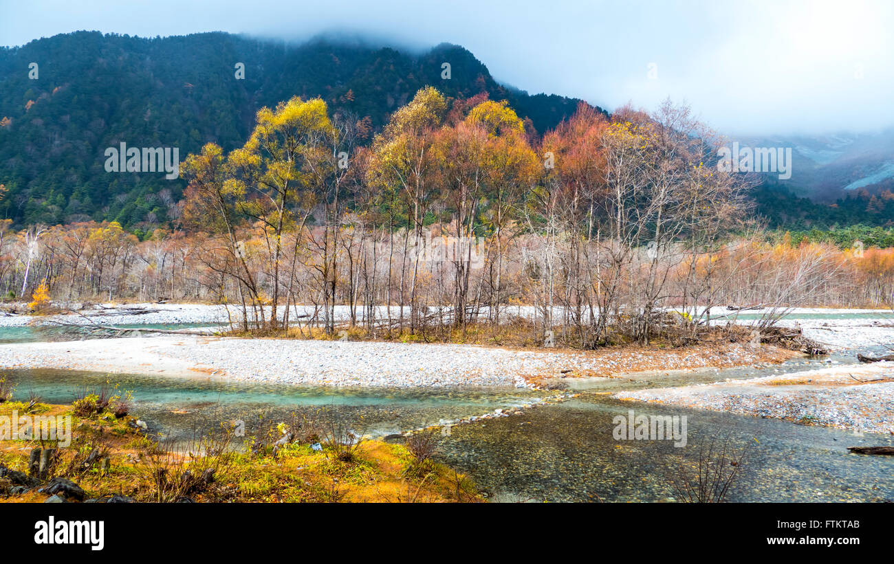 The fall season of kamikochi national park, Japan Stock Photo - Alamy