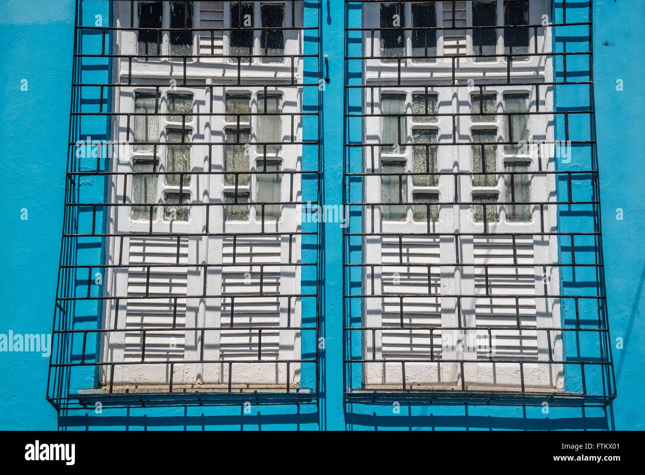 Barred windows in Historical Santo Antônio neighbourhood, Salvador ...