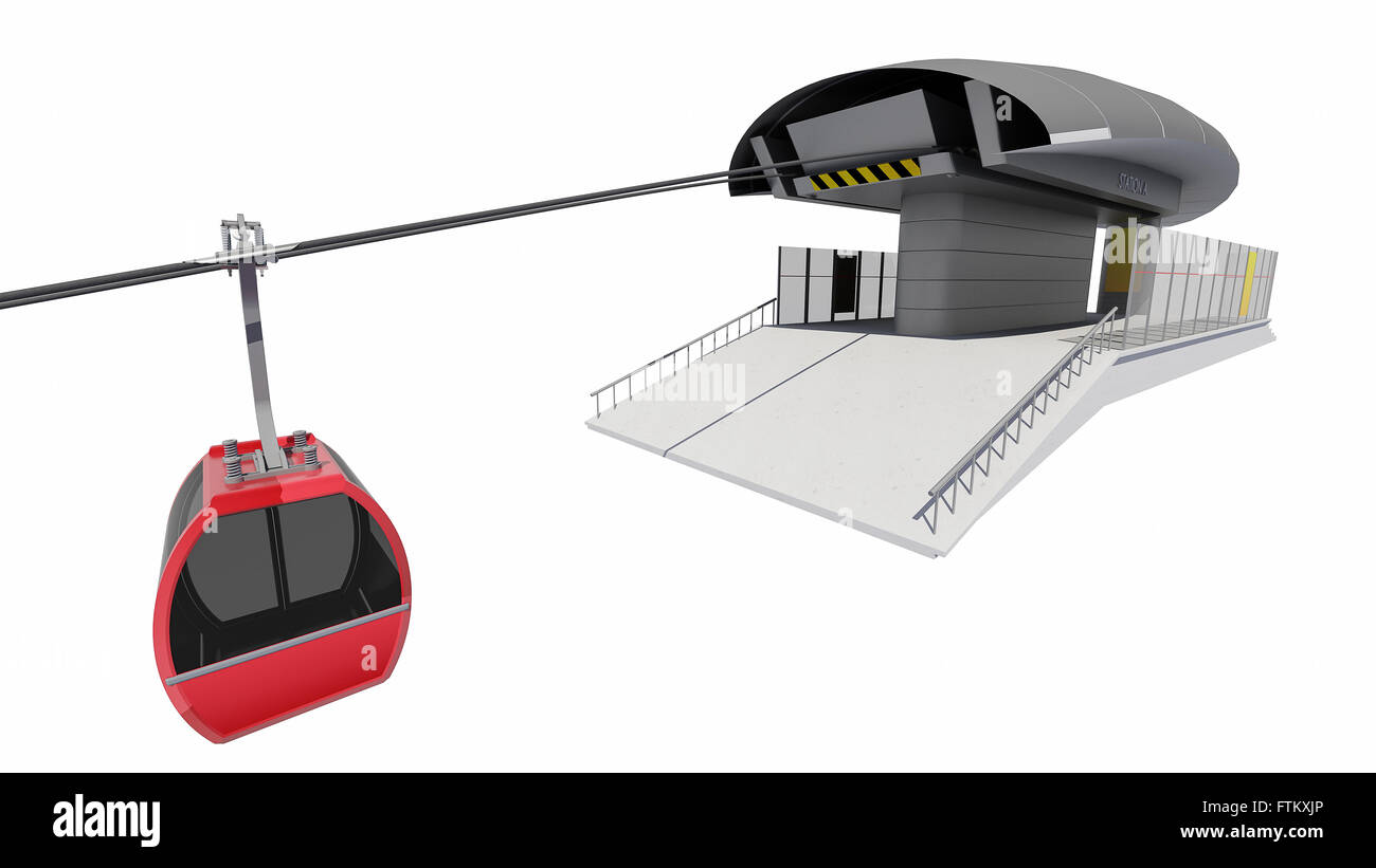 Illustration of Cableway Station Stock Photo - Alamy