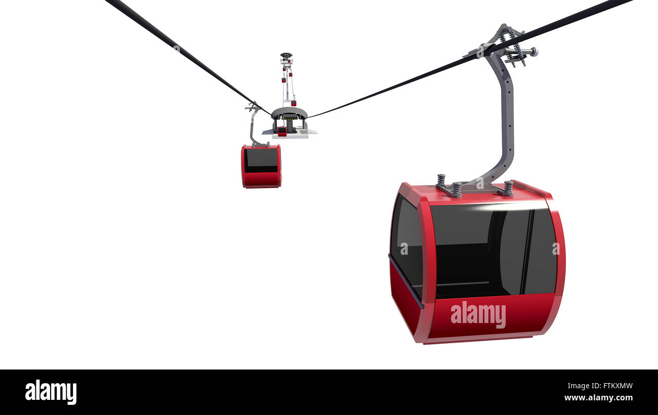 Illustration of Cableway Stock Photo - Alamy