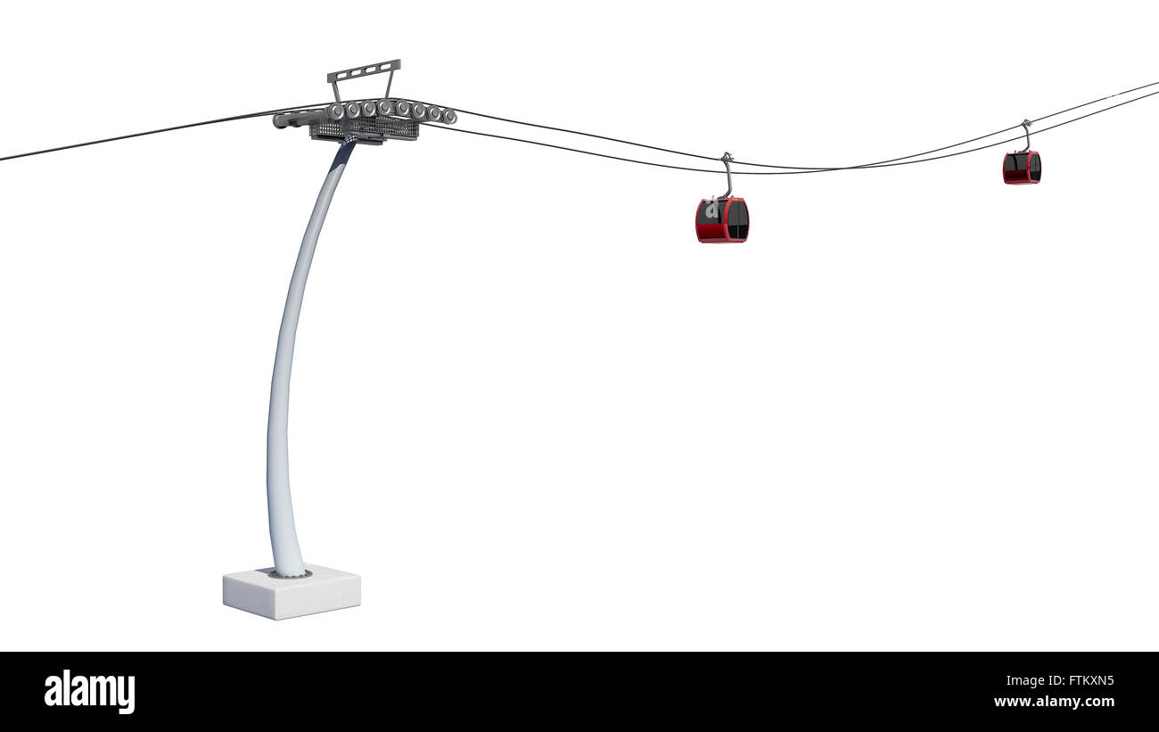 Illustration of Cableway Stock Photo - Alamy