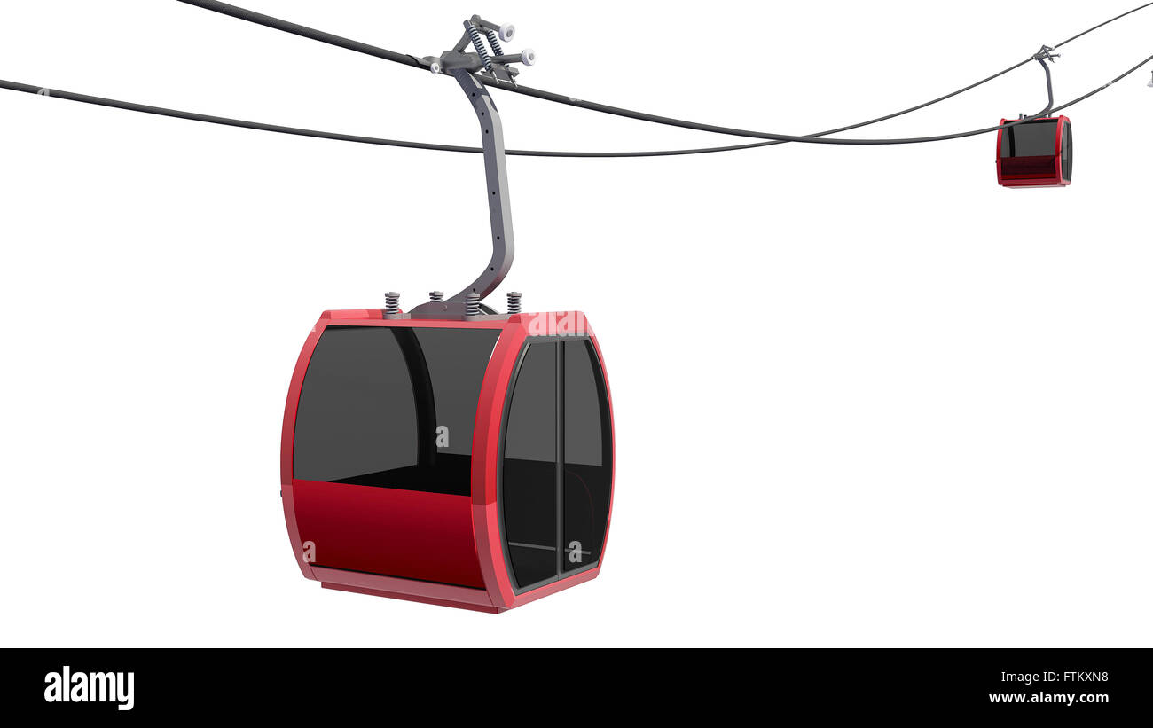 Illustration of Cableway Stock Photo - Alamy