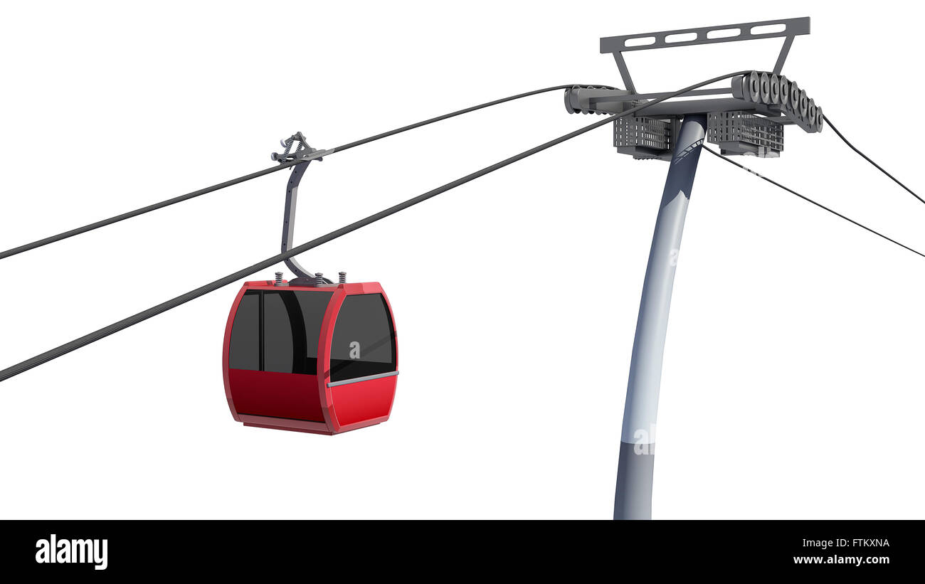 Illustration of Cableway Stock Photo - Alamy