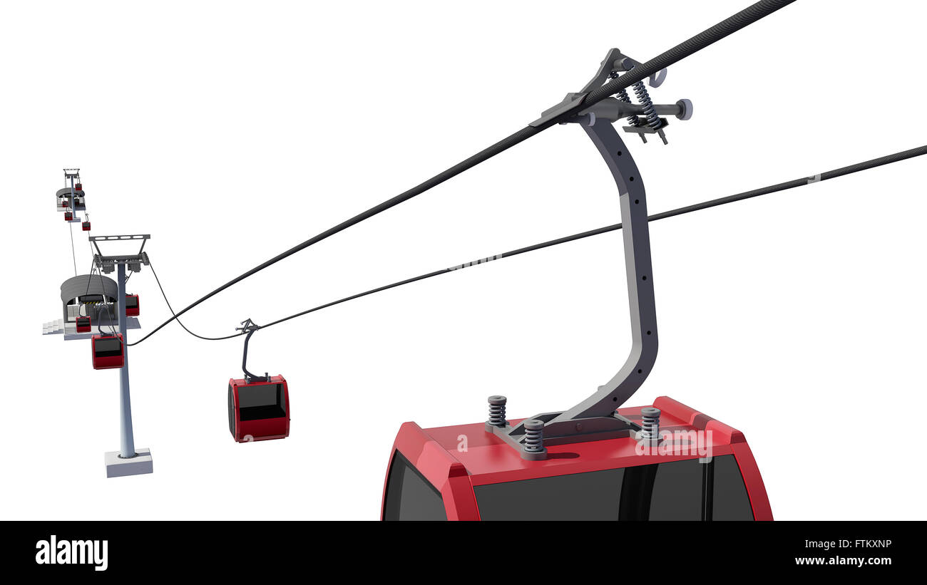 Illustration of Cableway Stock Photo - Alamy