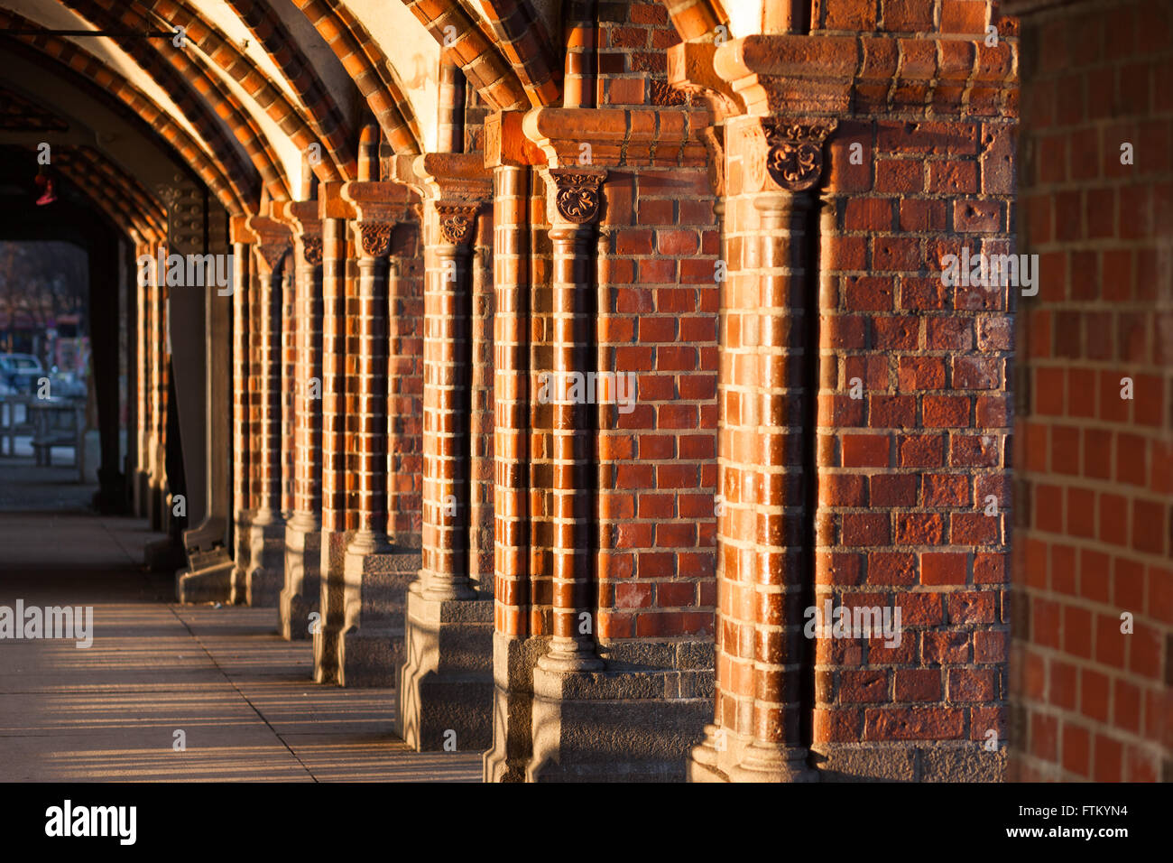 Architectural details of the Oberbaum Bridge (Oberbaumbruecke), Berlin ...