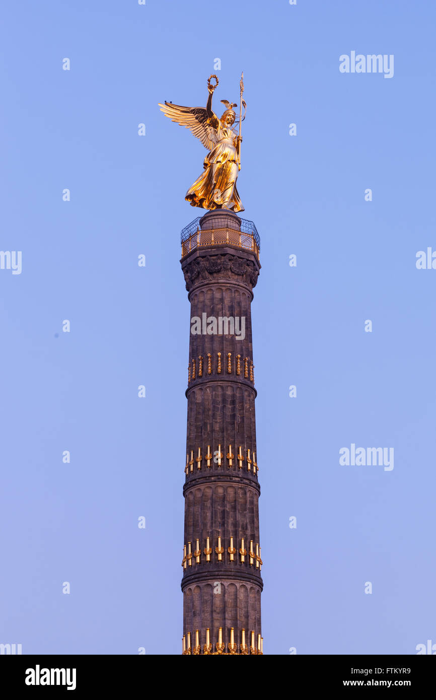 The Berlin Siegessaeule (Victory Column) in Tiergarten park, seen at ...