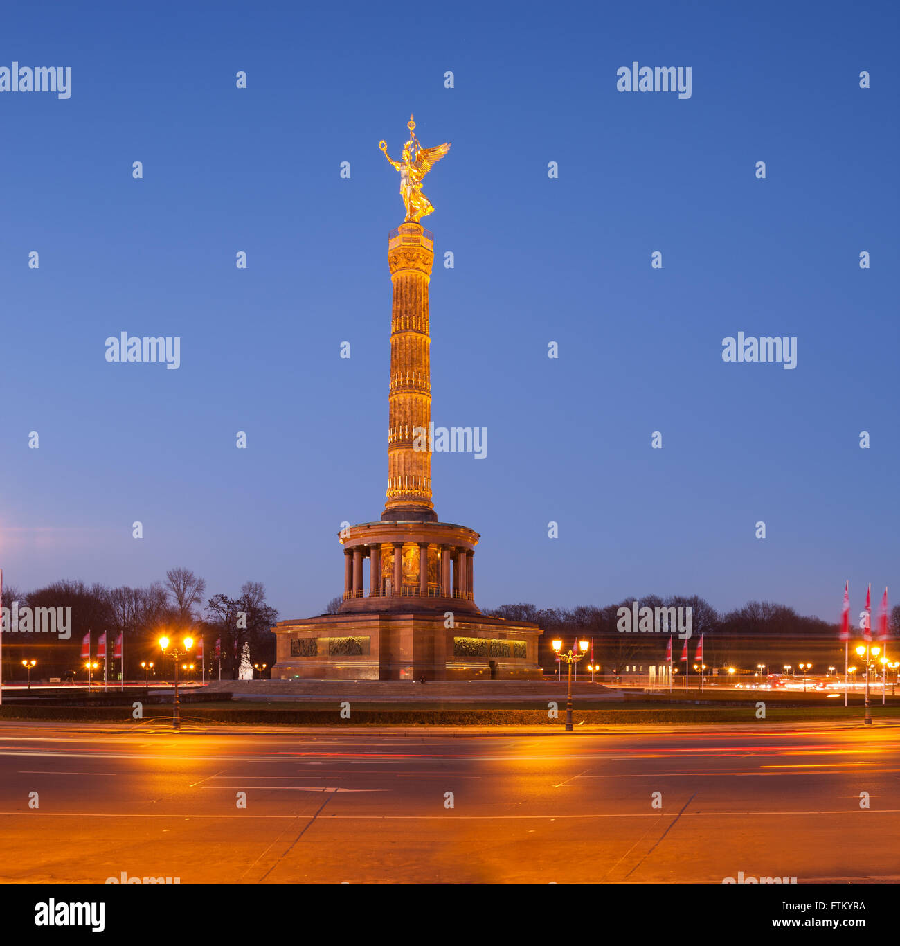 The Berlin Siegessaeule (Victory Column) in Tiergarten park, seen at ...