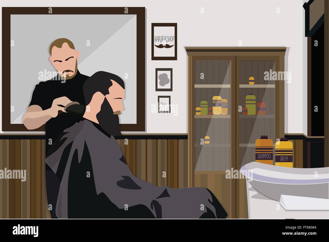 Barber customer in shop Stock Vector Images - Alamy