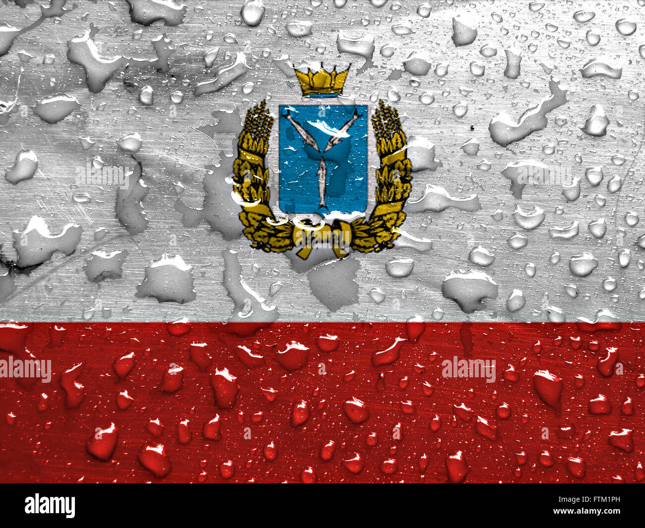 flag of Saratov Oblast with rain drops Stock Photo - Alamy
