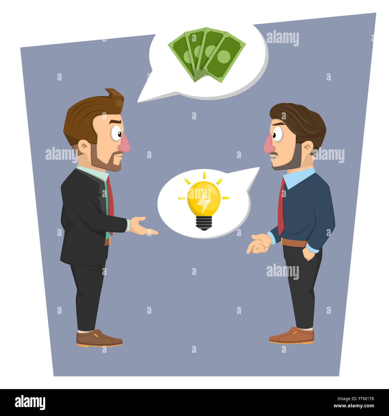 Business man talk about idea price Stock Photo - Alamy