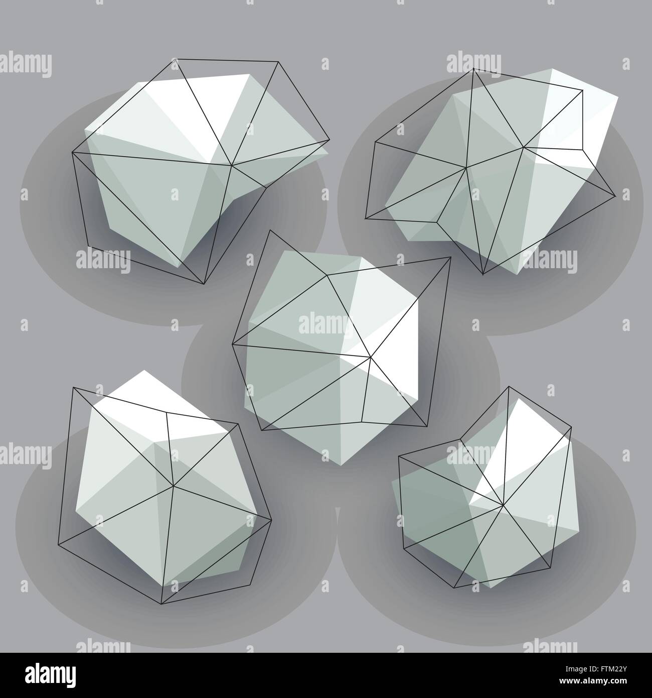 Triangle low poly circles set. Abstract business icons concept. Vector ...