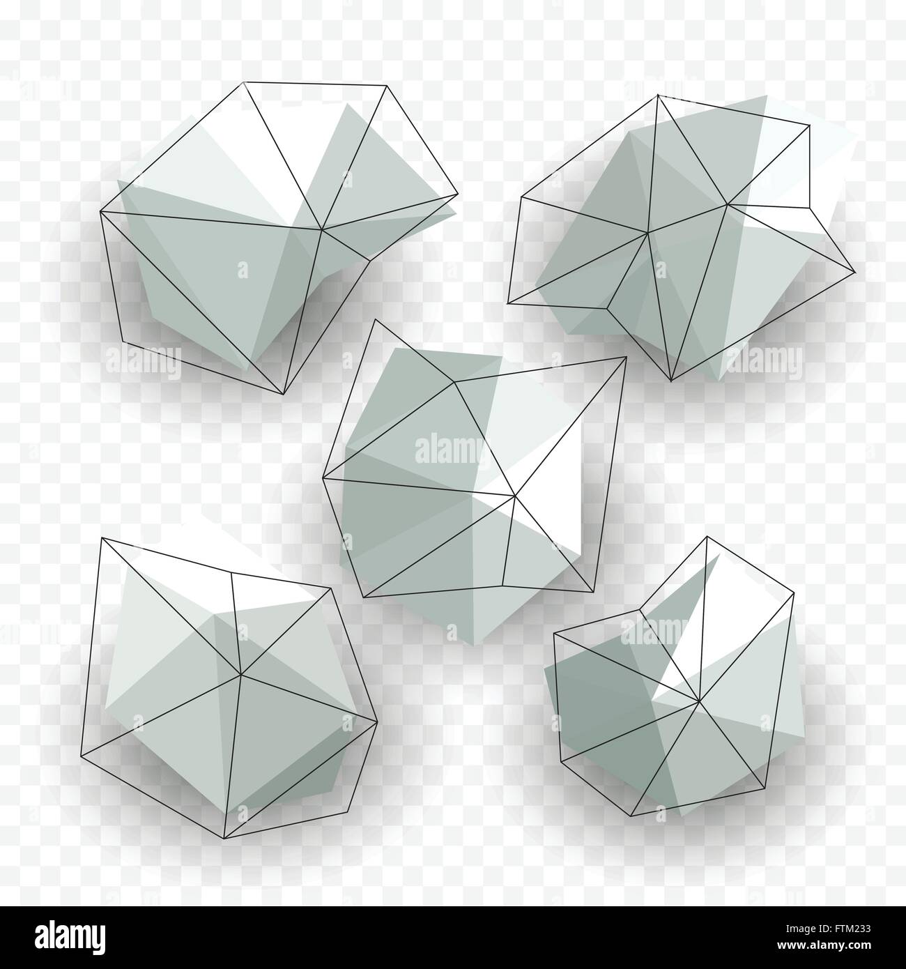 Triangle low poly circles set. Abstract business icons concept. Vector ...