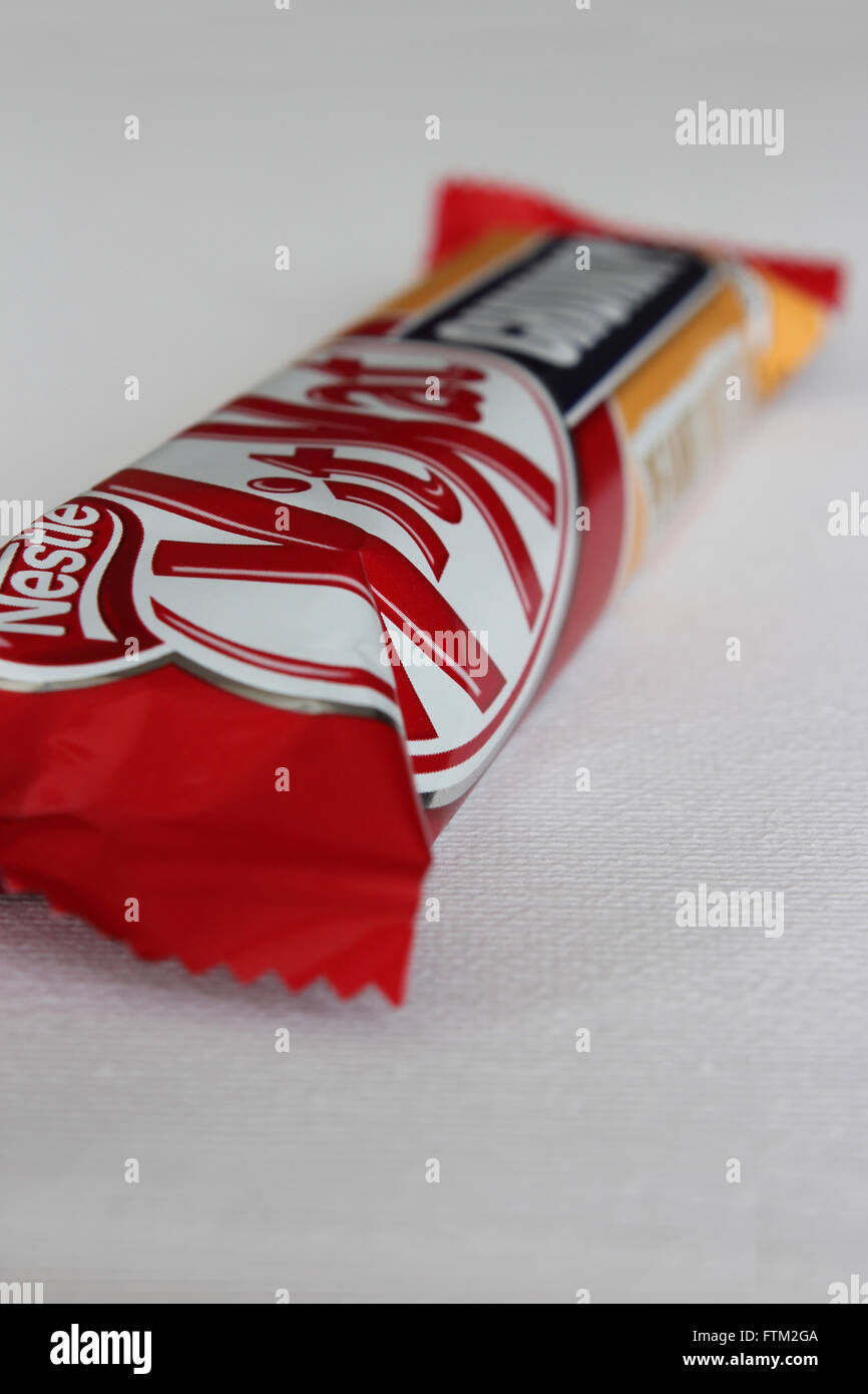 Chunky Kit-Kat on display with white background Stock Photo - Alamy