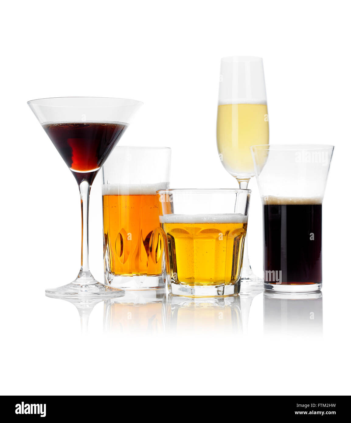 Group of alcoholic drinks Stock Photo - Alamy