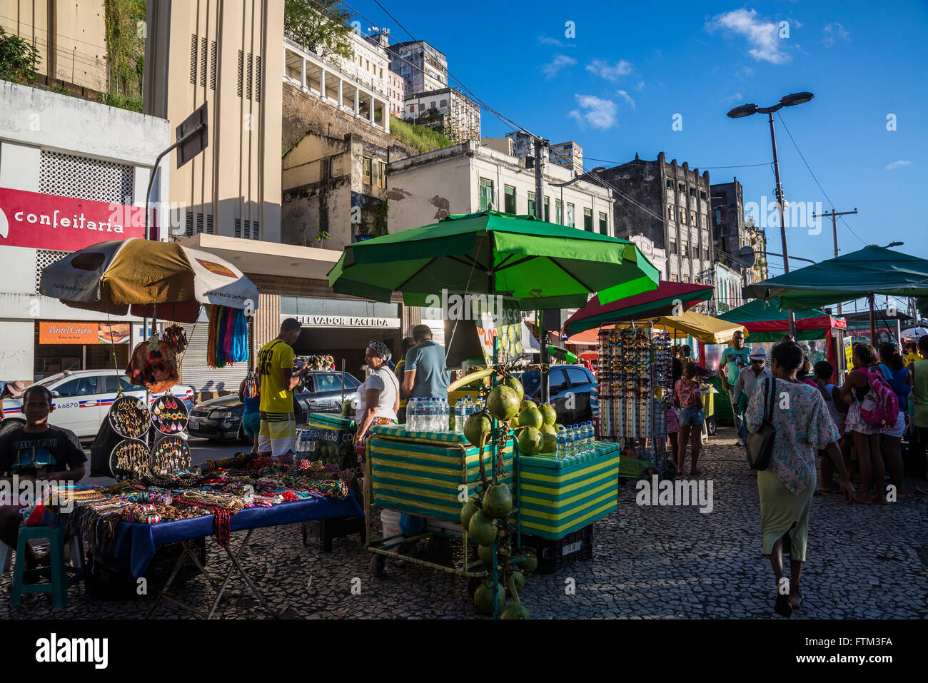 Street market near Mercado Modelo, Salvador, Bahia, Brazil Stock Photo ...