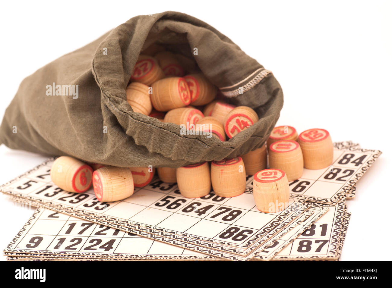 Cards and kegs for Russian lotto (bingo game) on white background Stock ...