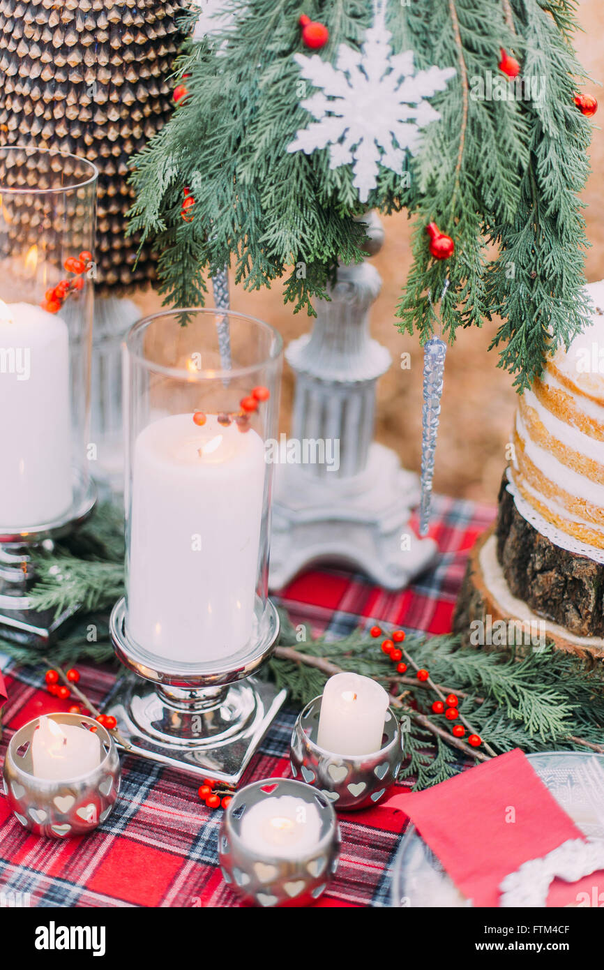 Close up christmas cake candles hi-res stock photography and images - Alamy