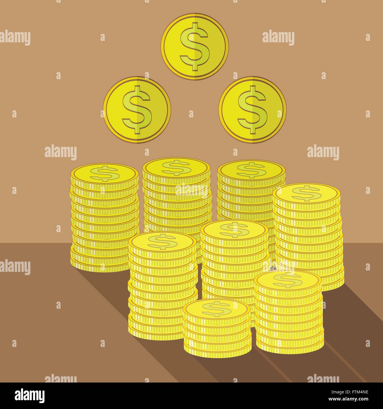 Money stacking up Stock Vector Images - Alamy