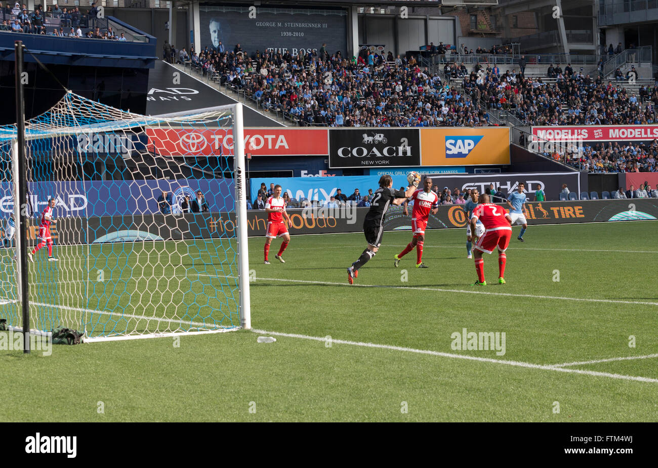 New York, NY USA - March 26, 2016: Bobby Shuttleworth (22) saves goal ...