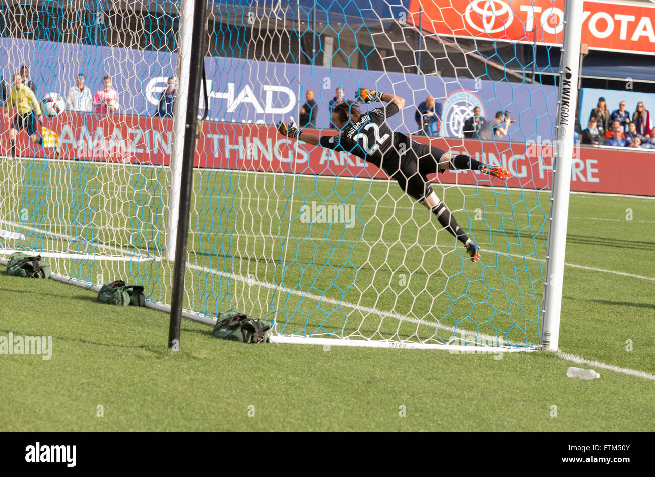 New York, NY USA - March 26, 2016: Bobby Shuttleworth (22) saves goal ...