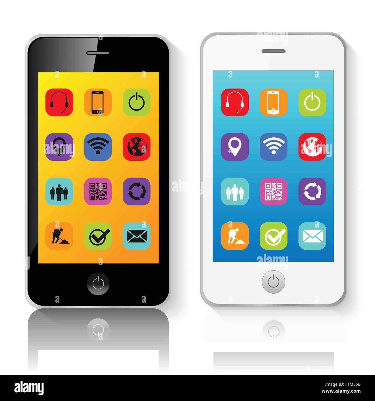 Mobile Smart Phones Vector Illustration Stock Vector Image & Art - Alamy