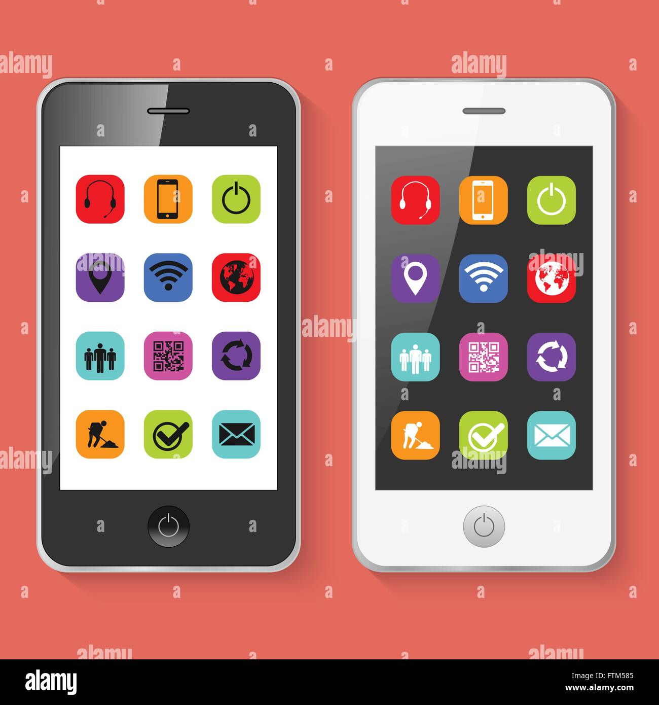 Mobile Smartphones Vector Illustration Stock Vector Image & Art - Alamy