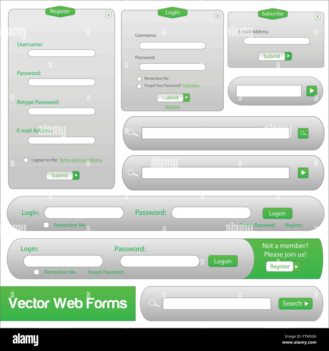Web Forms Template Stock Vector Image & Art - Alamy