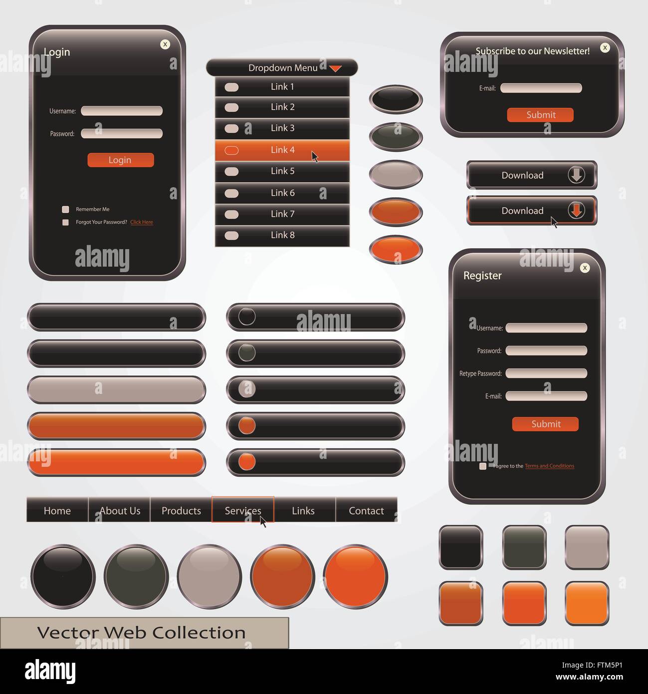 Black and Orange Web Forms Template Stock Vector Image & Art - Alamy