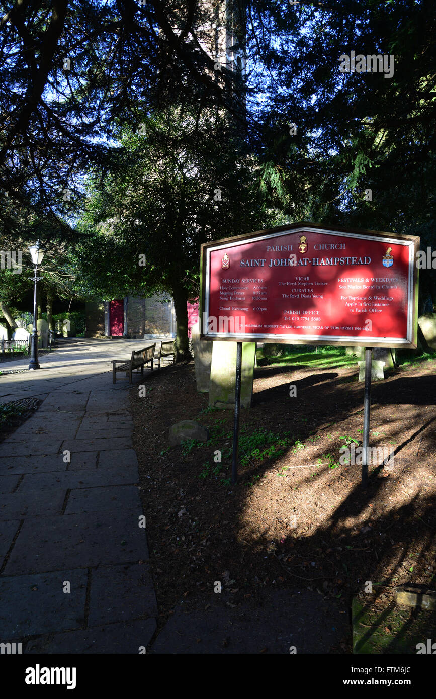 London NW3, Hampstead, St John At Hampstead Parish Church Stock Photo ...