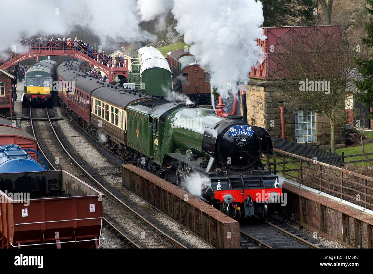 The Flying Scotsman at Goathland Station on the North York Moors ...