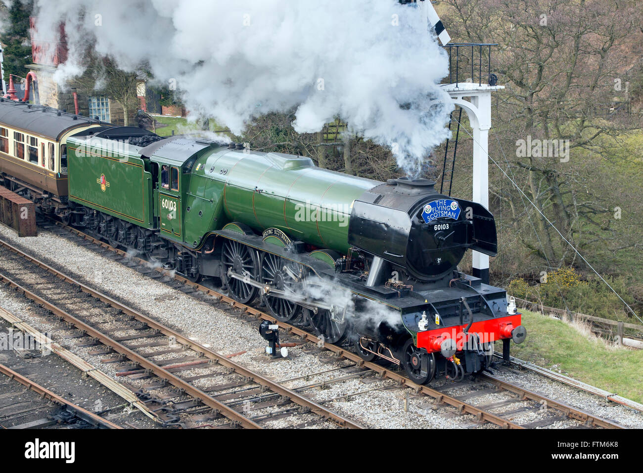 The Flying Scotsman at Goathland Station on the North York Moors ...