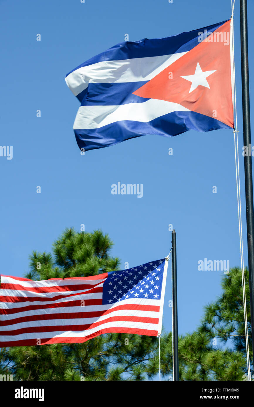 Cuban flag, american flag hi-res stock photography and images - Alamy
