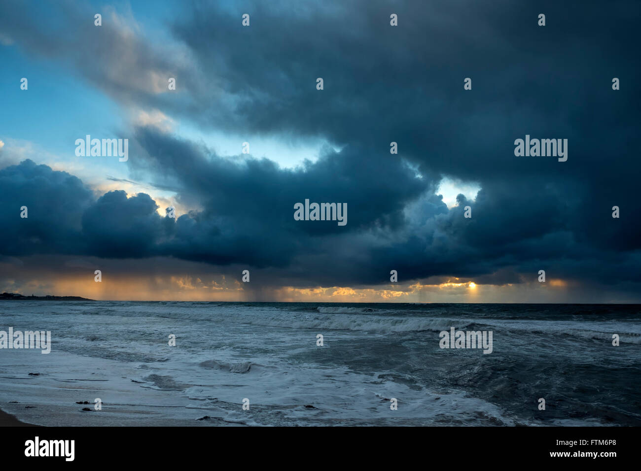 Stormy Beach at Sunset, Mandurah, Perth Western Australia Stock Photo ...