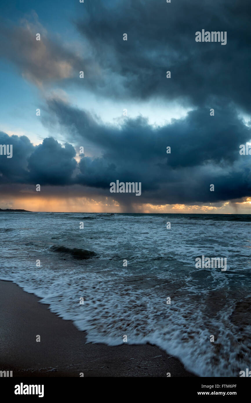 Stormy Beach at Sunset, Mandurah, Perth Western Australia Stock Photo ...