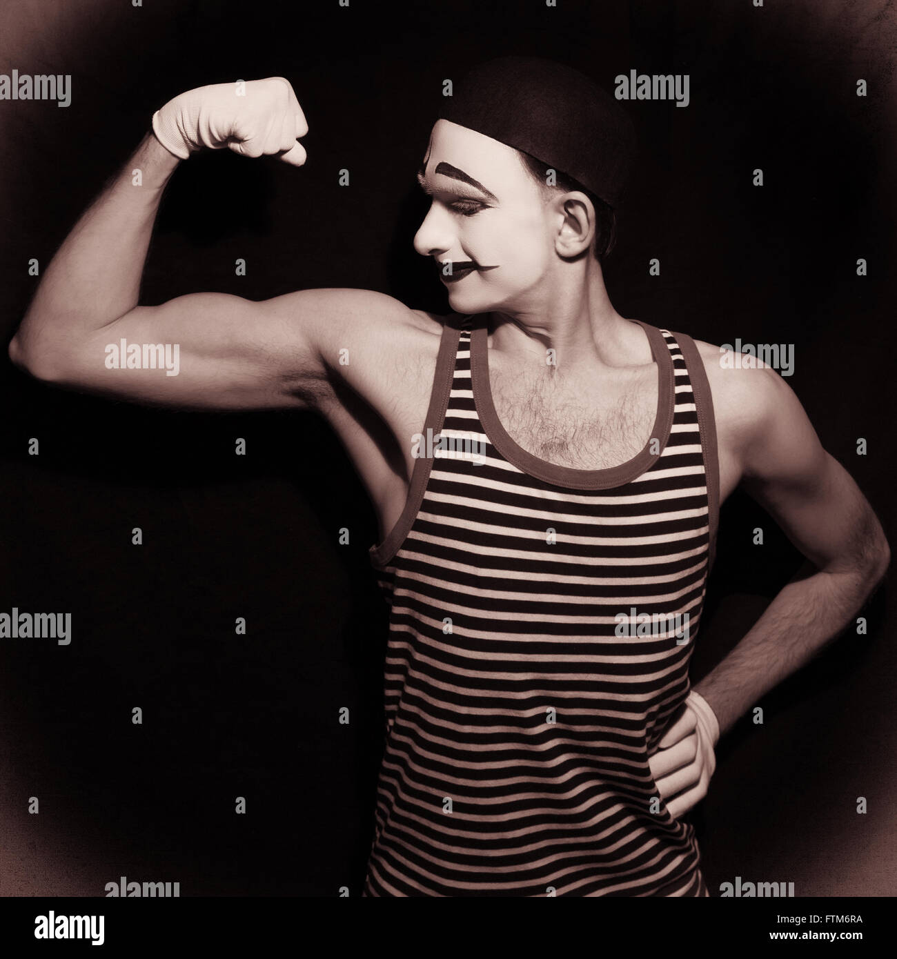 Portrait of mime actor on black background Stock Photo - Alamy