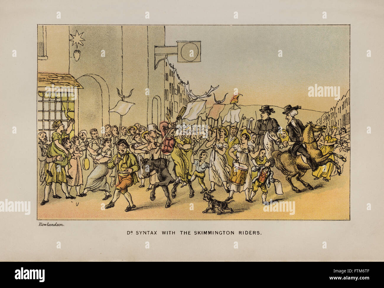 Satirical vintage colour illustration by Thomas Rowlandson (1756-1827 ...