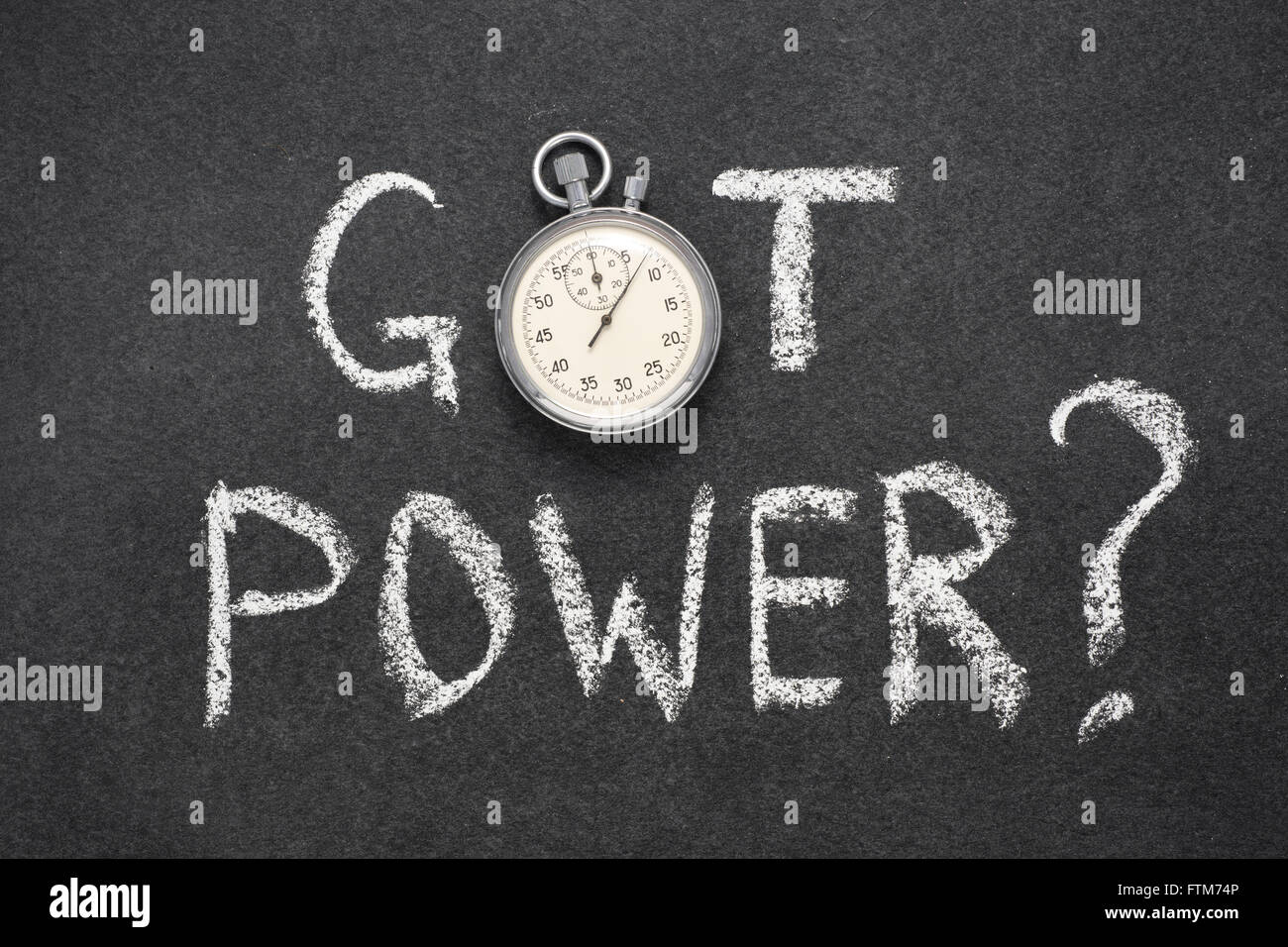 got power question handwritten on chalkboard with vintage precise ...