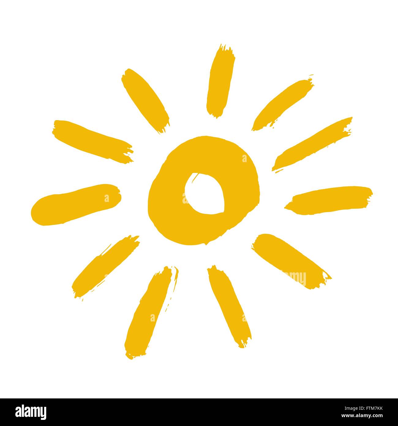 Painted Yellow Sun Icon Stock Vector Image & Art - Alamy
