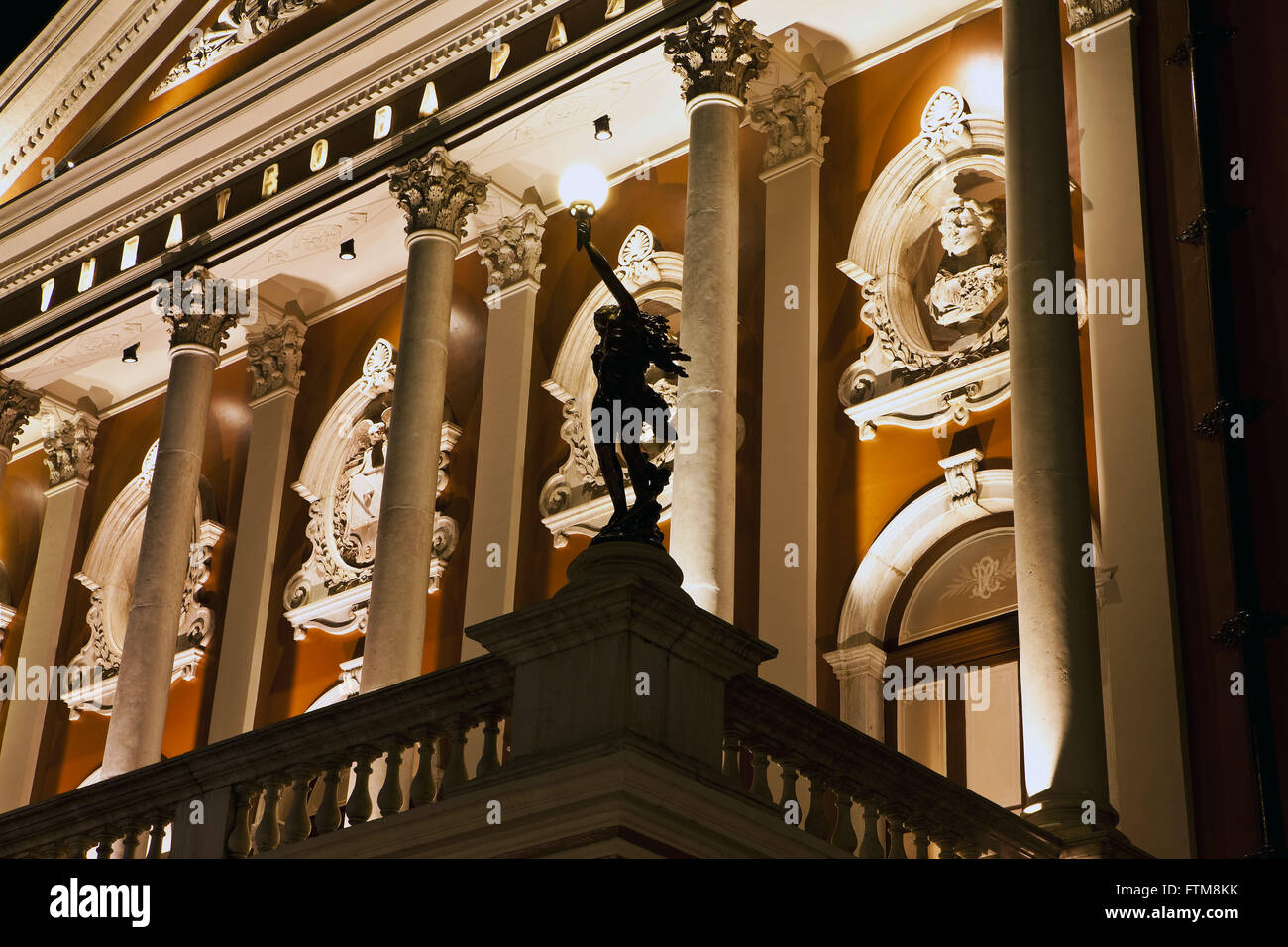 Detail of the facade of the Teatro da Paz founded in 1878 - Belem Stock ...