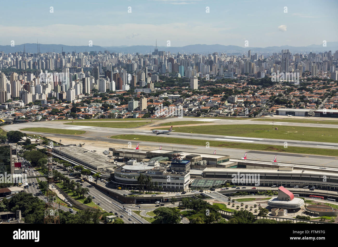 Aerial view of Sao Paulo Airport / Congonhas and Washington Luis Avenue ...