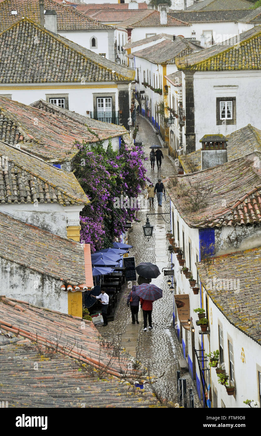 Houses inside the castle city of Evora Stock Photo - Alamy