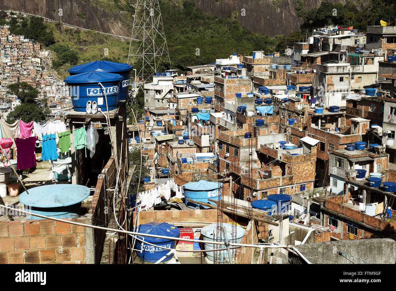 Top view of the Rocinha slum in the city of Rio de Janeiro Stock Photo ...